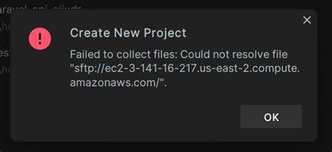 Amazon Web Services Cant Create Project Via Sftp With An Aws Ec2 In