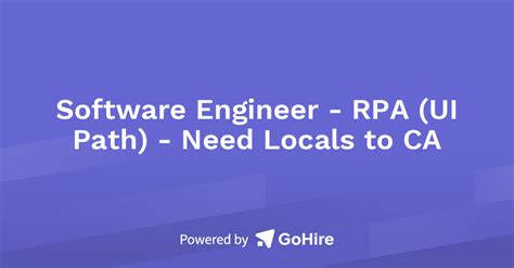 Software Engineer Rpa Ui Path Need Locals To Ca At Dataflix Jobs At Dataflix