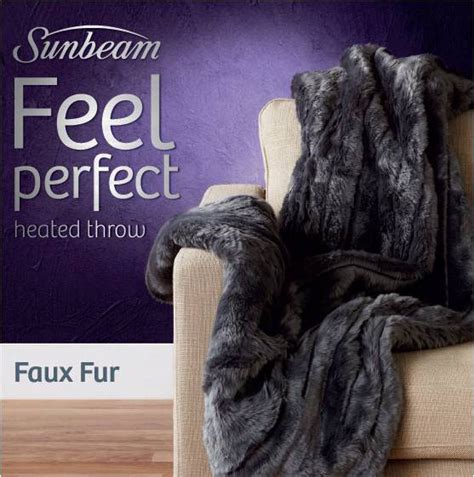 Sunbeam Faux Fur Heated Throw Tr6100