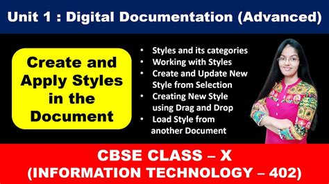 Create And Apply Styles In The Document Digital Documentation Class 10 Information