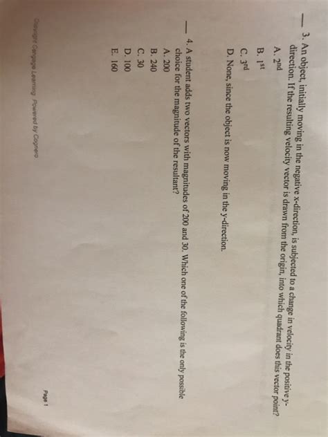solved 3 an object initially moving in the negative