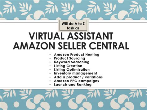 A Pro Virtual Assistant To Handle Amazon Seller Central Account Amazon