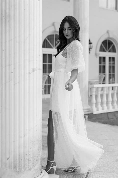 Mila Flocked Spot Lace Maxi Robe Includes Slip Lerose Usa