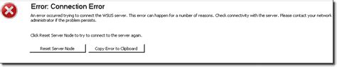 WSUS Connection Error After You Start The Cleanup Wizard Sysops