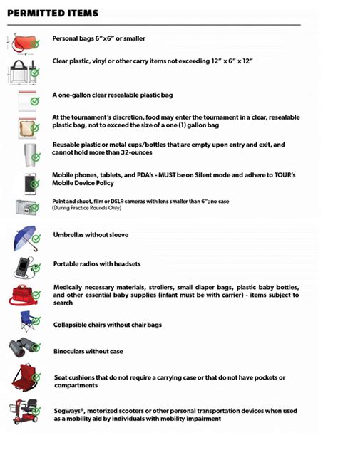 Prohibited Items And Bag Policy Zurich Classic Of New Orleans