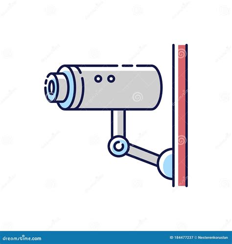 Video Surveillance Rgb Color Icon Stock Vector Illustration Of Film Crime 184477237