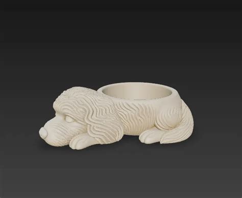Cockapoo Dog Bowl Sleeping Puppy Bowl Free 3d Print Model Makerworld