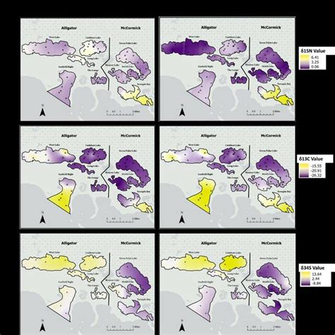 Ordinary Kriging Interpolations Showing Spatial Variation In A δ 15 N