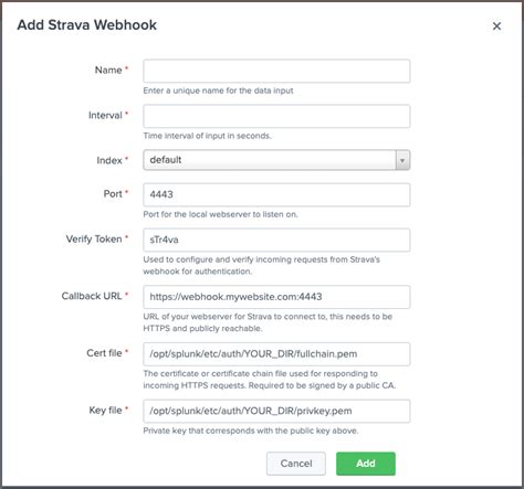 Webhook Strava Add On For Splunk