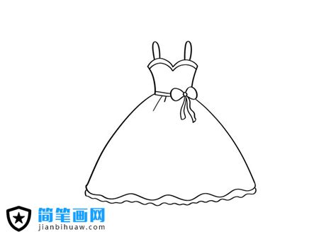 粉色礼服裙子简笔画图片 简笔画网