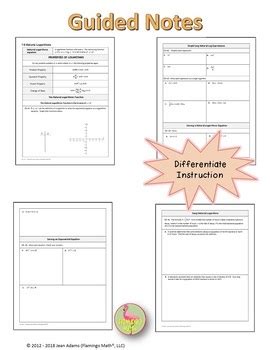 Natural Logarithms Algebra Unit By Jean Adams TpT