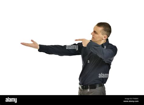 Attractive Man Pointing Stock Photo Alamy