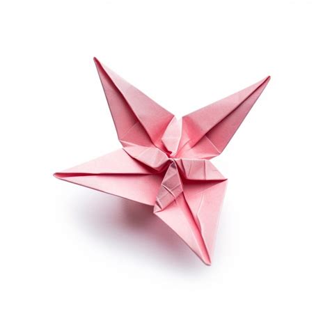 Premium Ai Image There Is A Pink Origami Flower On A White Surface