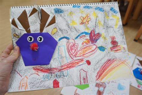 겨울 주제 미술활동 스케치북 활동 루돌프 접기 네이버 블로그