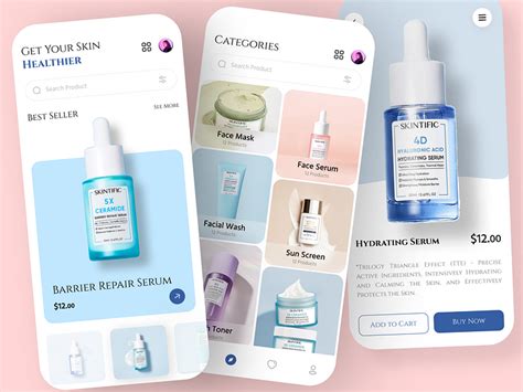 skincare beauty app design mobile app by lazy kar for lazyinterface ui