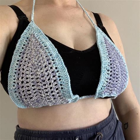 Handmade Crochet Cotton Bikini Top 🦋 Bikini Depop