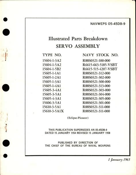 Illustrated Parts Breakdown For Servo Assembly Aircorps Library
