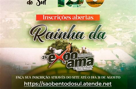 Inscrições Para O Concurso De Rainha E Princesas Da 26ª Expoama Estão