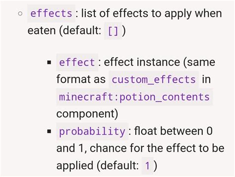 Example Command For Food With Potion Effect R Minecraftcommands