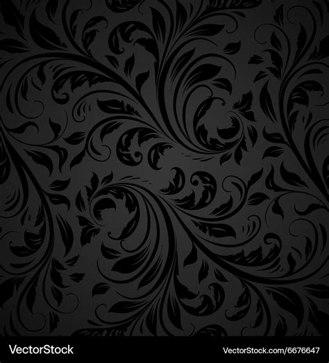 Black Floral Pattern Wallpaper