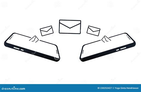 Two Phone Sending And Receiving Messages Or Email Stock Vector