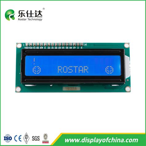 Blue Backlight 162 Pin Connector Dot Matrix Character Lcd Module 16x2 Lcd Display And Blue