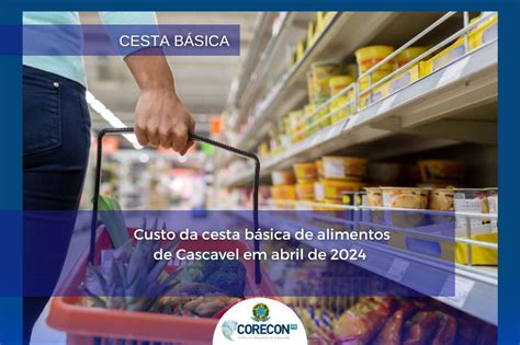 Custo Da Cesta Básica De Alimentos De Cascavel Em Abril De 2024