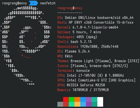 Terminal Prompt Occurs Midway Through Neofetch Image On Kinetic Kudu