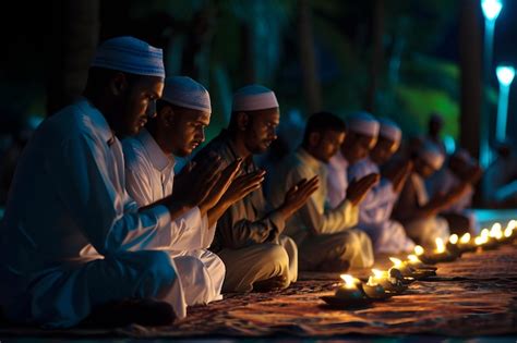 Premium Photo Muslim Prayers Sitting In Front Of Mosque At Ramadan