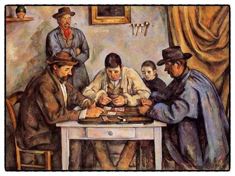 세잔의 카드놀이 하는 사람들 5점 비교 감상 네이버 블로그