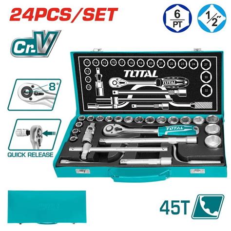 Total 24 Pcs 1 2 Socket Set Goti Set Np