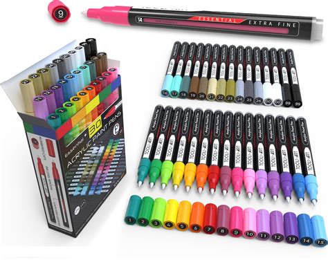 NICETY Stylos Acryliques 58 Couleurs Pointe Moyenne De 3 Mm