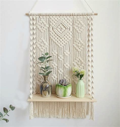 Boho Macrame Shelf Living In A Shoebox