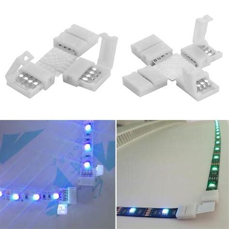 4pin แถบไฟ Led ขั้วต่อ L T ตัวเชื่อมต่อมุม Pcb สำหรับ Rgb 3528 5050