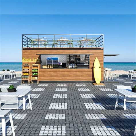 20ft Container Trailer Coffee Container Stainless Steel Coffee House