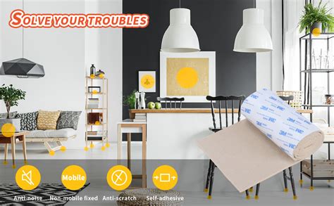 VOCOMO Felt Furniture Pads Non Slip Self Adhesive Cuttable Felt Strips