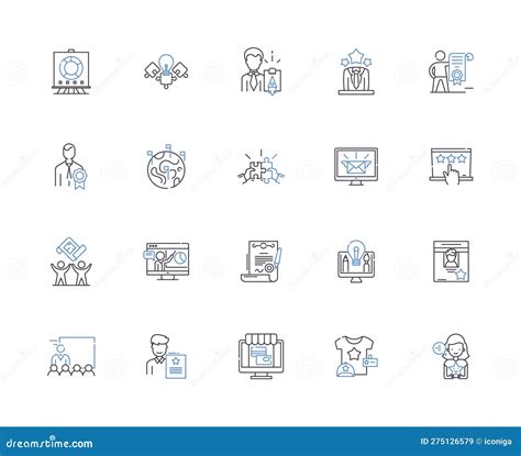 Marketing Concept Outline Icons Collection Strategy Promotion Customers Segmentation Brand