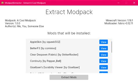 GitHub MillzyDev ModpackExtractor A Tool That Installs Minecraft Modpacks To A Pre Existing