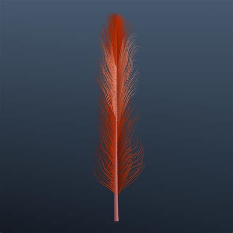 Premium Vector Red Abstract Feather Icon Realistic Illustration Of
