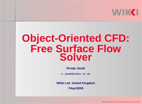 Pdf Object Oriented Cfd Free Surface Flow Solverpowerlabfsbhrped