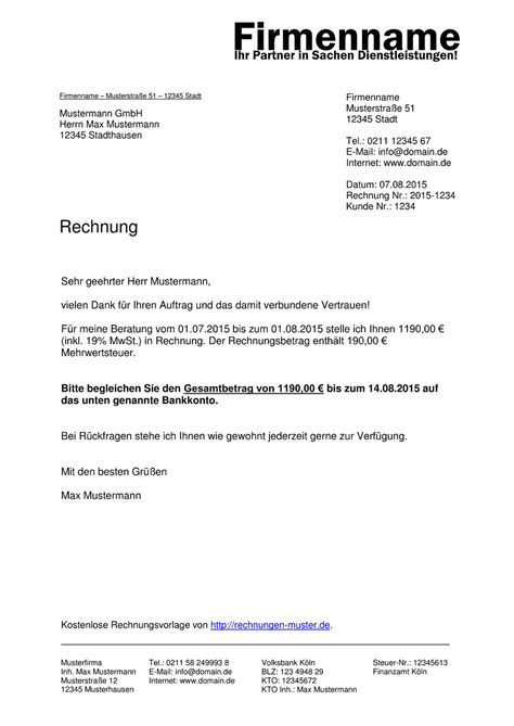 Rechnungsvorlage Zum Ausfüllen