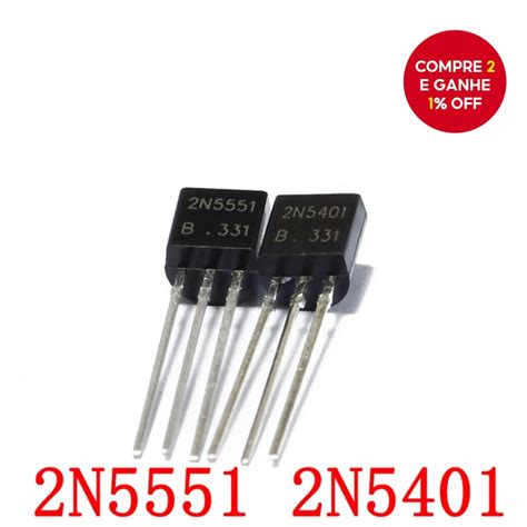 Transistores Bipolares 200 Peças 2n5551 E 2n5401 To 92 5551 5401