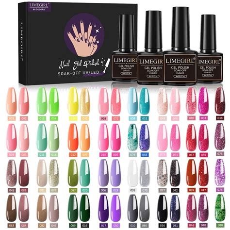 Limegirl Gel Nail Polish Set Colors Semi Permanent UV Led Gel Varnish Soak Off Nail