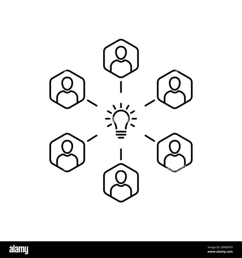 Thin Line Black Bulb Like Brainstorming Icon Flat Linear Trend Modern