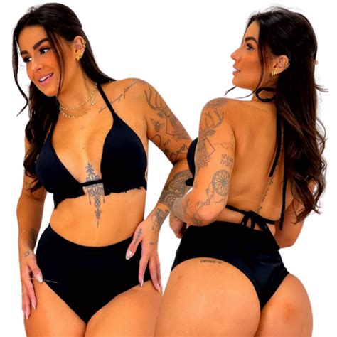 Biquíni Hot Pants Estampado Feminino Cintura Alta Com Bojo Conjunto