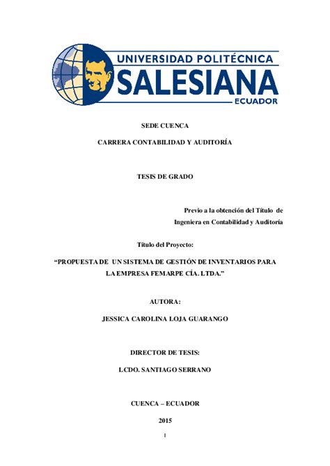 Pdf Propuesta De Un Sistema De Gestión De Inventarios Para La Empresa