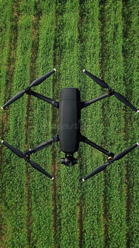 Thermal Imaging Drone Surveying Crop Fields For Irrigation Efficiency Stock Illustration