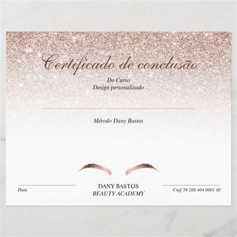 Certificate Of Completion Award Brows Course Zazzle Brows