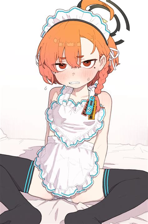 Possummachine Neru Blue Archive Blue Archive Commentary Highres Girl Ahoge Apron