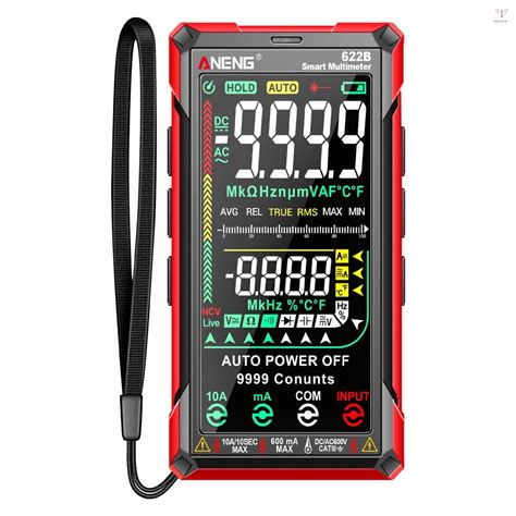 Aneng 數字萬用表測試儀智能觸摸自動量程 9999 計數可充電防燒歐姆安培電壓錶帶 Dcac 電流電壓電阻電容頻率 蝦皮購物